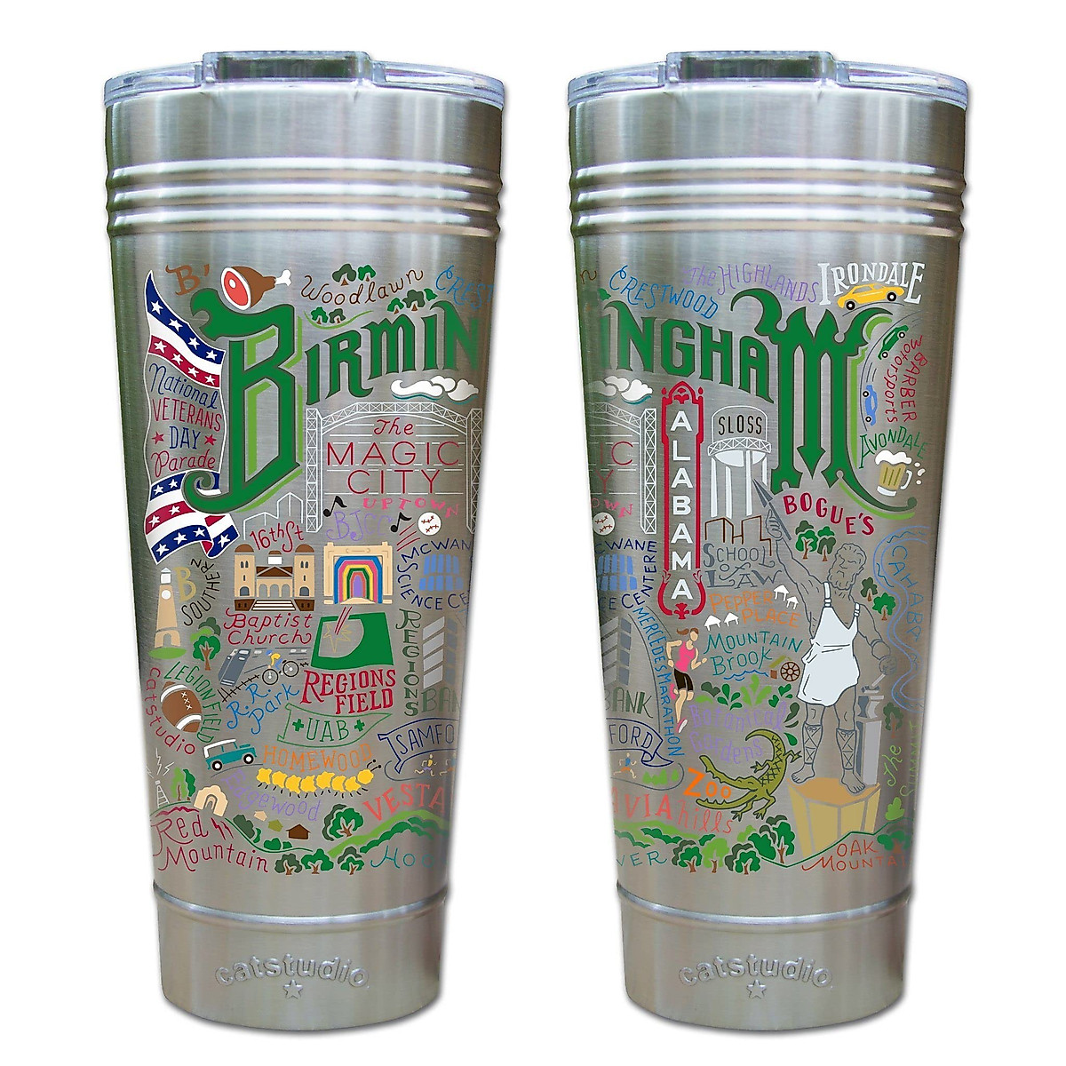 Catstudio Birmingham Thermal Tumbler | Triple Wall Insulation With Non Slip Bottom | Great Travel Cup for Water, Coffee, Tea, or Smoothies