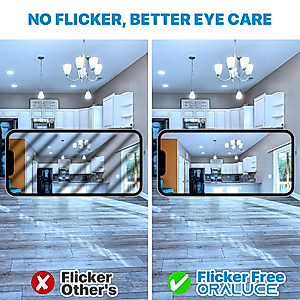 ORALUCE LED Light Bulbs 100 Watt - 120 Watt Equivalent, 15W 1600 Lumens 6500K Cool White LED Bulbs, E26 Medium Base, Non-Dimmable, UL Listed, 6Pack