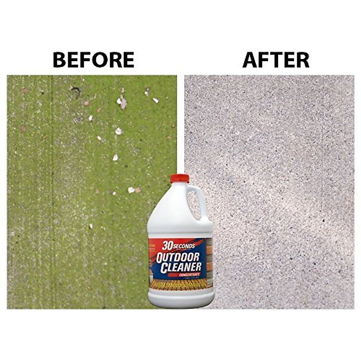 30 SECONDS Outdoor Mold & Mildew Stain Remover | Concentrate | 128 fl oz | Vinyl Siding Fences Patios & More | 4 Pack