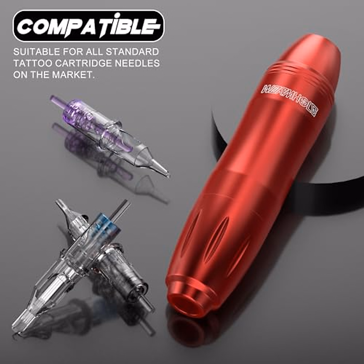 Wormhole Tattoo Pen Kit Rotary Tattoo Machine Kit with Power Supply and Tattoo Cartridge Needles Complete Tattoo Kit for Beginners WTK063