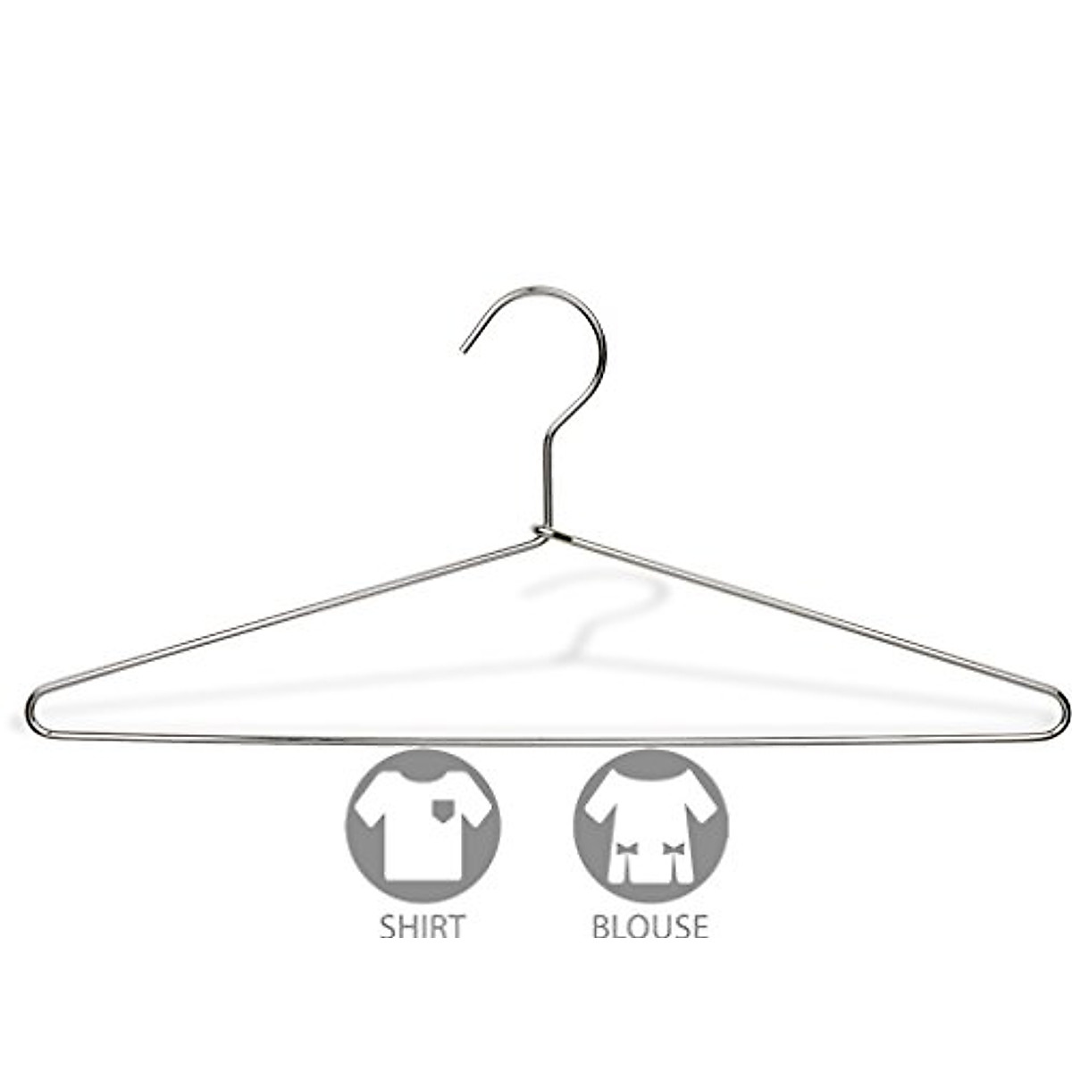 The Great American Hanger Company The American Company Slim, Box of 100 Thin and Strong Chrome Top Shirt and Pants Metal Suit Hanger