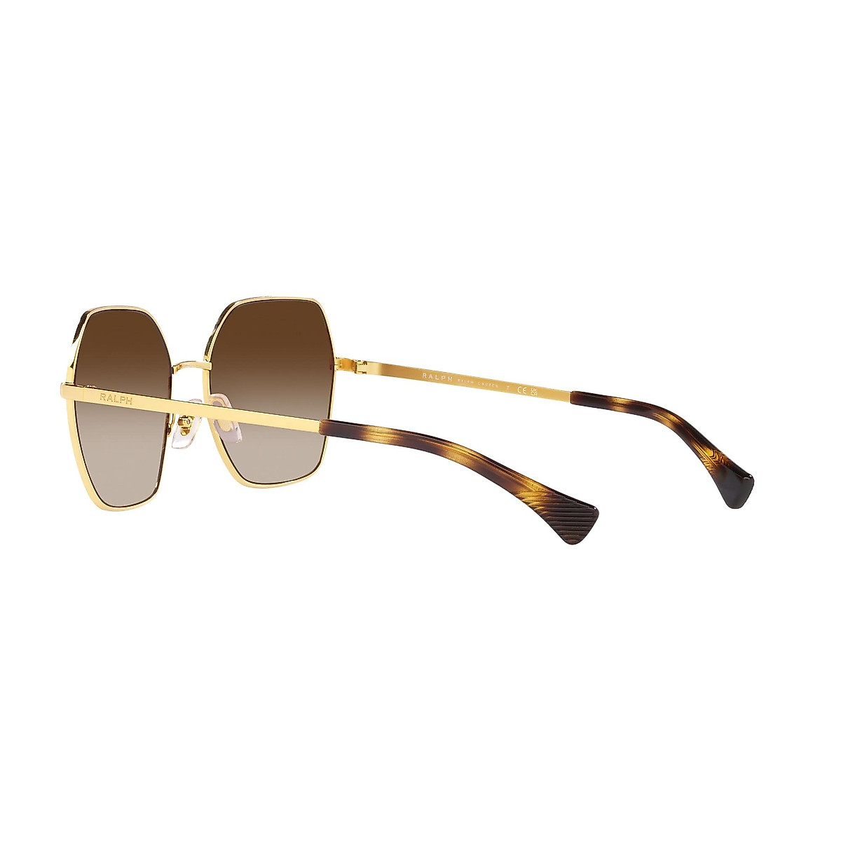 Ralph by Ralph Lauren Women's RA4138 Square Sunglasses, Shiny Gold/Gradient Brown, 58 mm