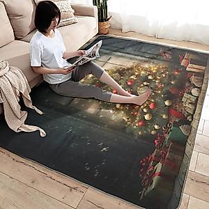 Christmas Tree Rug 3x4 ft, Xmas Area Rug, Holiday Rugs for Living Room Bedroom, Christmas Tree Carpet, Kids Room Decor for Boys Girls, Washable Non Slip Soft Low Pile Indoor Area Rugs