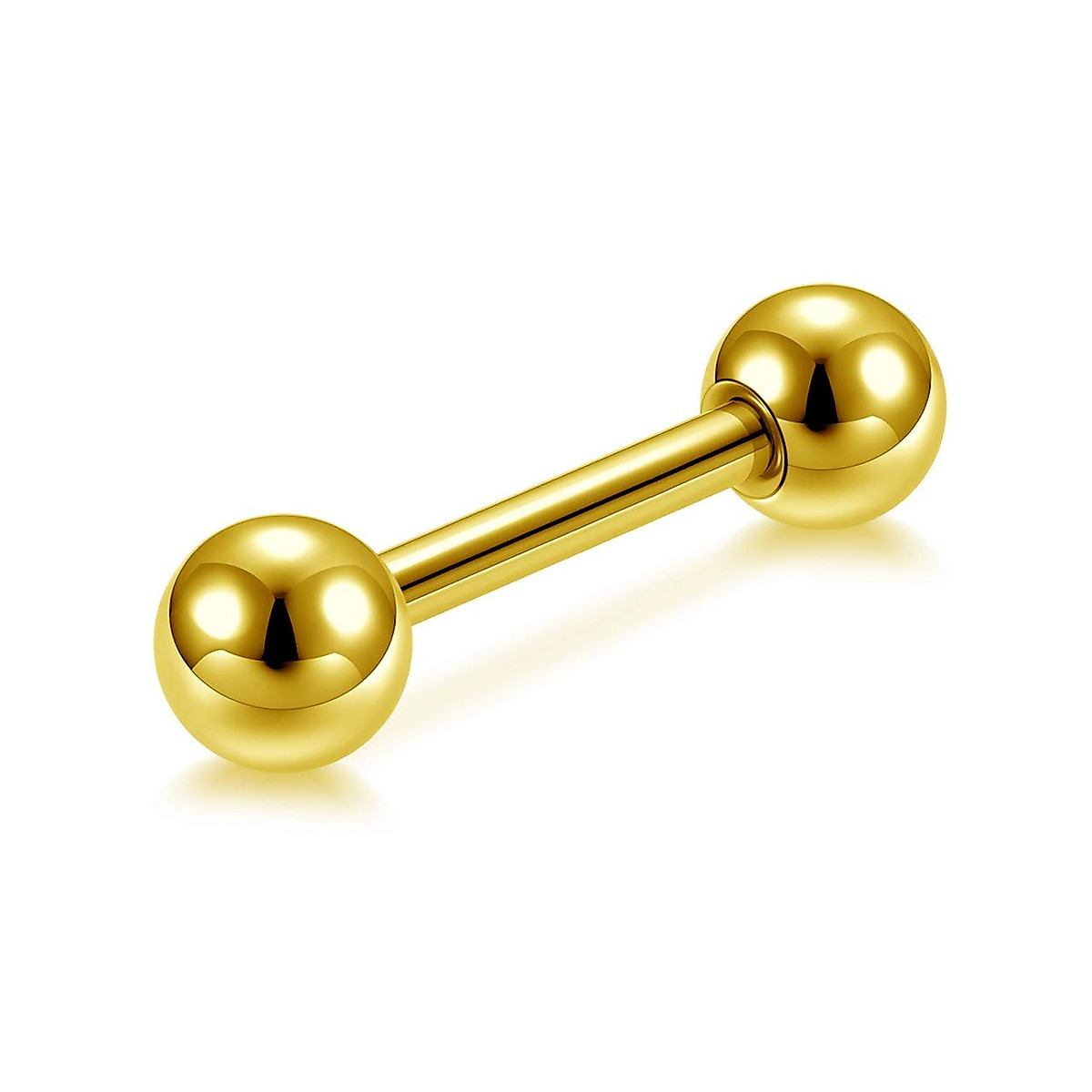 Stainless Steel 14G Body Piercing Barbells Silver Gold Black Rainbow Color 10mm Post Studs Earring Nipple Nose Tongue Helix Tragus Cartilage Labaret Medusa Lip Eyebrow Straight Bar 6mm Ball Screw