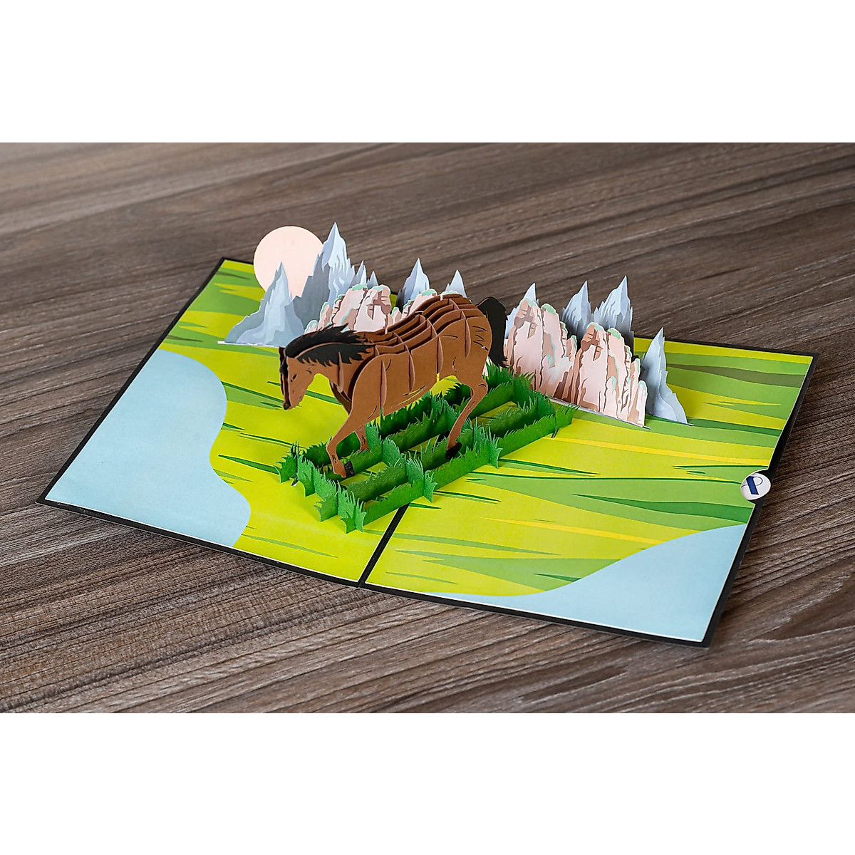 Rykamia Horse Pop Up Card, Blank Horse Card, Horse Birthday Card, Horse Thank You Card, Horse 3D Card, Horse Gift, Horse Get Well Card, Equestrian Gift, Card for Mom, Dad, Friends, Son, All Occasion