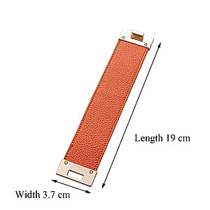 Rantanto Braid Leather Wrap Bracelet Trendy Stackable Crystal Cuff Boho Gold Heart Bracelet Jewelry Gift For Women, Wide Orange