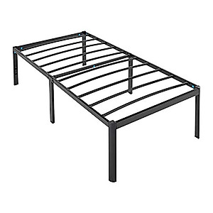 Amazon Basics Heavy Duty Non-Slip Bed Frame with Steel Slats, Easy Assembly - 18"H, (Twin)