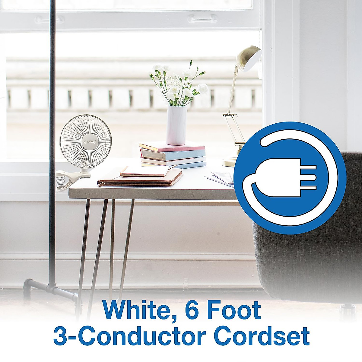 Air King Clip Fan, 6 inch, White