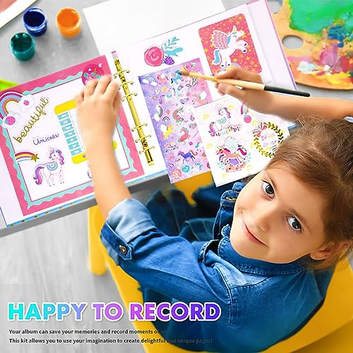 DIY Journal Kit for Girls, Personalized Diary & Scrapbook Stuff for Teens Girls, Decorate Your Planner/Organizer, Journaling Arts Craft Kit Birthday Gifts Ideas for Girls Ages 6-15 Years Old