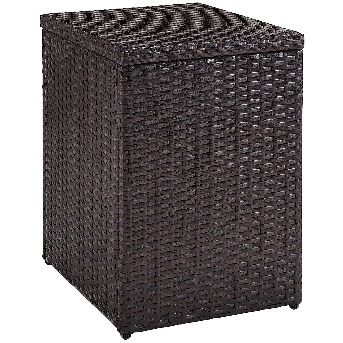 Crosley Furniture Palm Harbor Wicker Outdoor Side Table for Patio, Deck, Porch, Brown