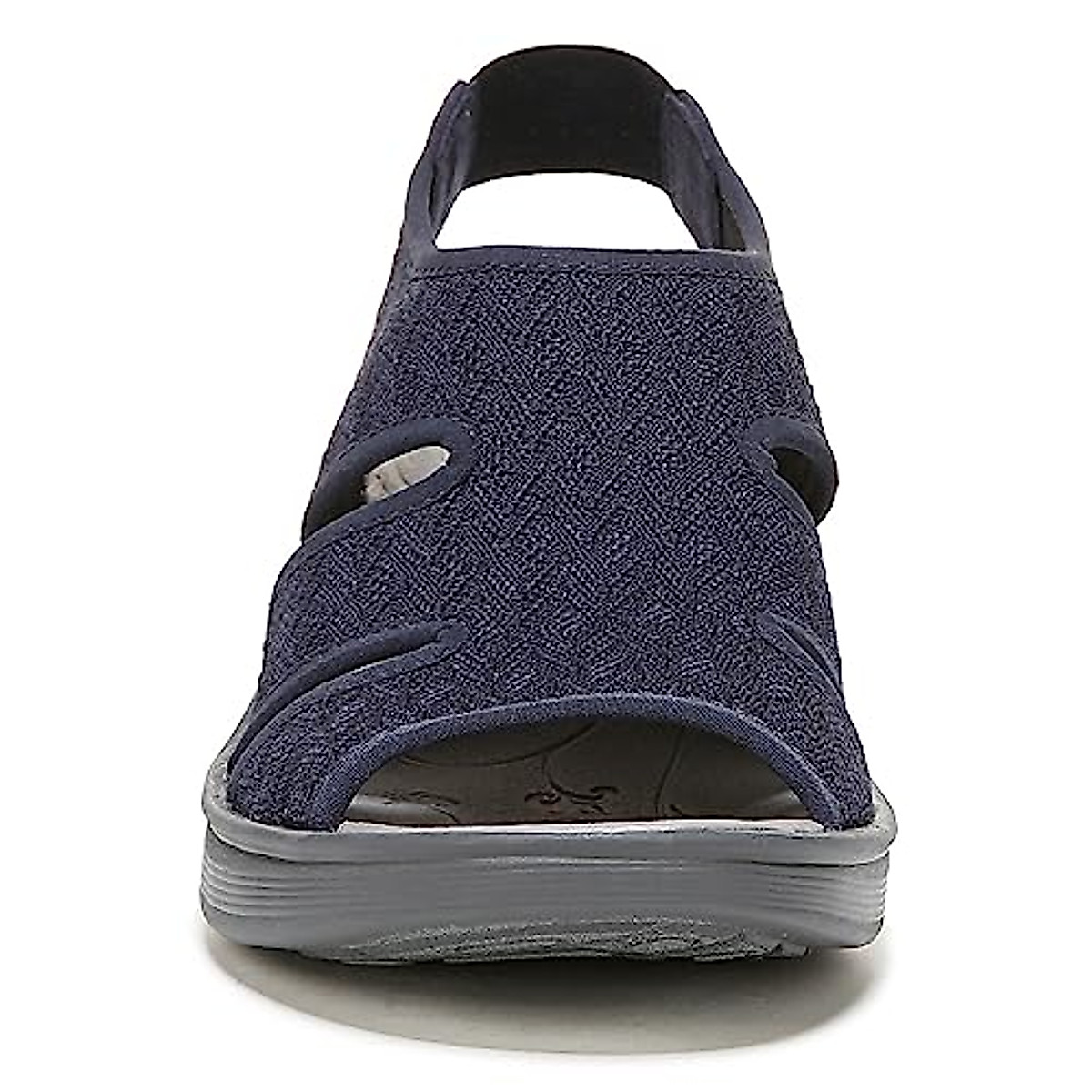 BZees Womens Daytona Slip-On Wedge Sandal Navy Blazer 10 W