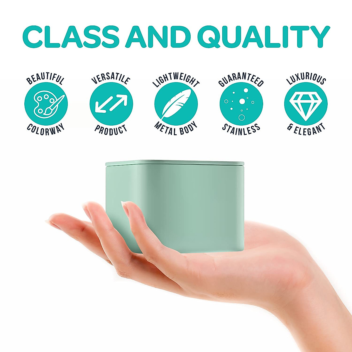 Hearts & Crafts Mint Square Tins with Lids - 24 Pack 8 oz Tin Cans for Candles Durable, Heat Resistant, Non-Rusting Tin Containers for Candle Making, Crafts, Gifts, and Storage and DIY Projects