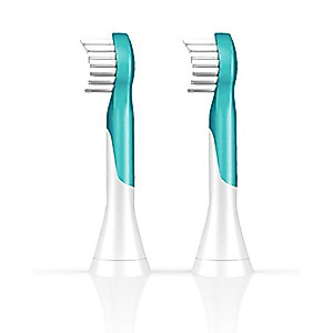 Philips Sonicare for Kids 3+ Genuine Replacement Toothbrush Heads, 2 Brush Heads, Turquoise and White, Compact, HX6032/94