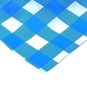 Dnyta Plastic Table Cloths for Parties Disposable 70.8x70.8 Inch Birthdays Picnic Table Cover Blue Gingham Checkered Plastic Tablecloths