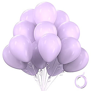 Lavender Balloons Latex Party Balloons - 60 Pack 12 Inch Light Purple Balloon Pastel Purple Helium Balloons Lilac Balloons for Baby Shower Birthday Party Wedding Engagement Graduation Bachelorette Party Decoration