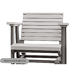 DutchCrafters Modern Horizontal Slat High Back Poly Glider Outdoor Patio Chair (Black & Blue)