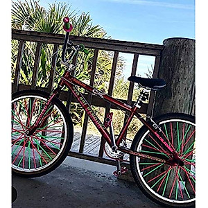 BEEGETTE Bicycle Spoke Skins Wraps BMX MTB Kids Road Mountain Bike Colorful Wheel Decoration-72 Pcs (Pink)