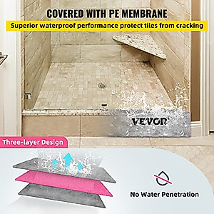 VEVOR Shower Curb, 60'' x 4'' x 6'', Cuttable Waterproof XPS Foam Curb, Covering with PE Waterproof Membrane, Ready-to-tile with Thin-set Mortar, Perfect for Bathroom Decoration