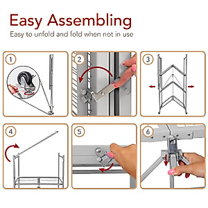 Origami R5 Foldable 4-Tier Garage Shelving Heavy Duty Shelving with Wheels, Metal Storage Rack Holds 1000 pounds, Garage Storage Rack & Organization, Storage Shelving (Red, R5 2-Pack)