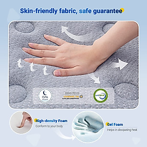 Avenco Queen Mattress, 12 Inch, Bamboo Charcoal Memory Foam, CertiPUR-US, Medium Firm, Pocketed Coil System