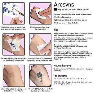 8 Sheet Semi Permanent Tattoos, Waterproof and Long-Lasting 2 Weeks, Plant-Based Ink Realistic Fake Tattoos Stickers for Women Men and Kids (G) Christmas Gift