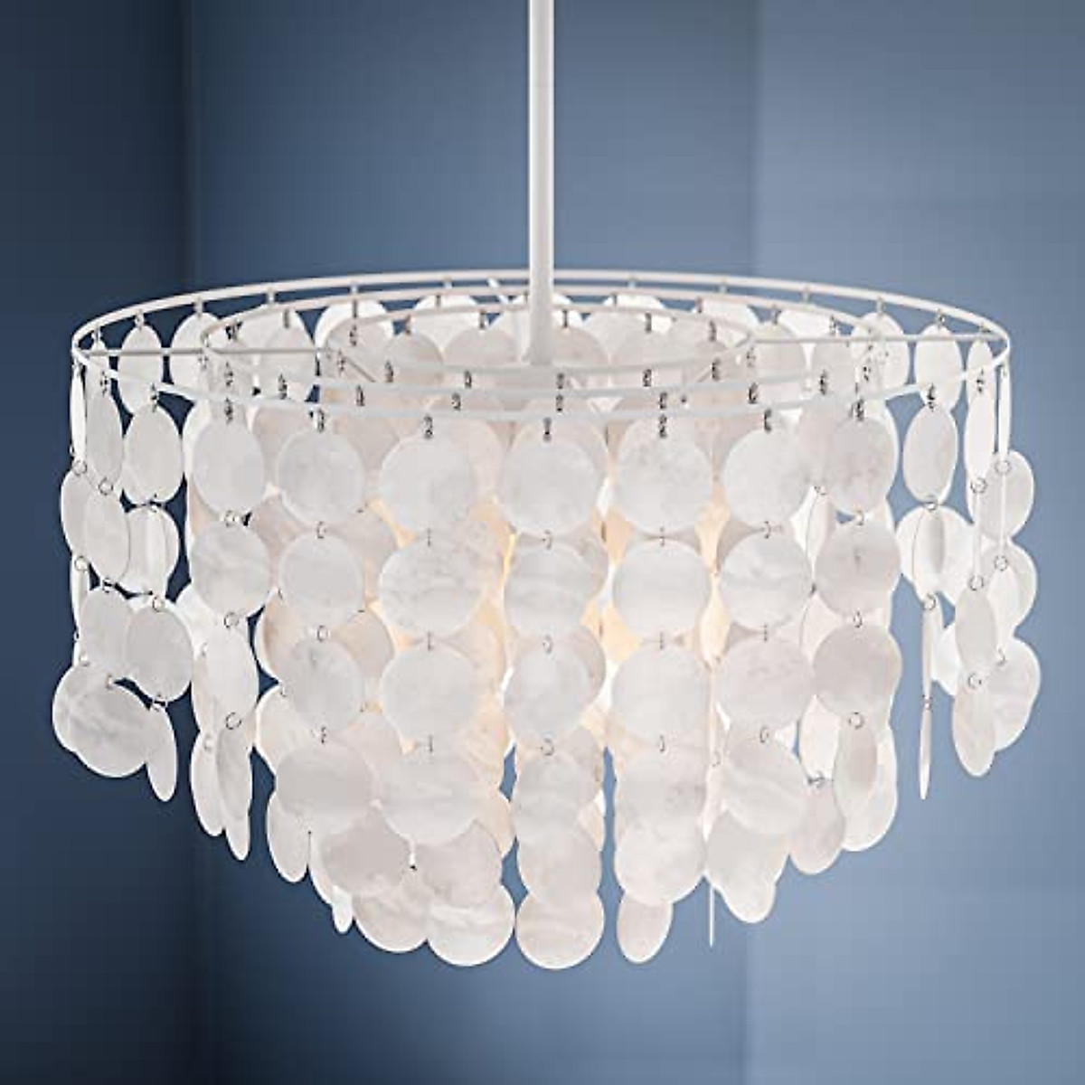 Kenroy Home 93409WH Shelley 1 Light Pendants, 20 Inch Width, White