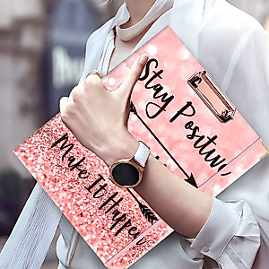 Lateefah 3 Ring Binder, 2 Inch Binder Organizer for Letter Size(8.5'' x 11'') with 5-Tab Dividers and Pockets, Portfolio Binder Cute Binder with Low Profile Clipboard for Office, School Supplies