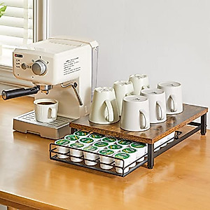 Coffee Pod Drawer Holder for K Cup, 35 Capacity Capsule Pods Storage Organizer,Under Coffee Pot Storage Drawer, Home Kitchen Coffee Pod Holder Counter Coffee Station TCJ001H