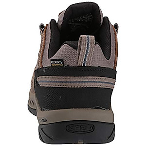 KEEN Utility Men's Flint 2 Low Steel Toe Waterproof Non Slip Work Shoe, Cascade Brown/Orion Blue, 10.5 Wide US