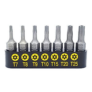 VETCO 7-Piece Security Torx Bit Set T-7, T-8, T-9, T-10, T15, T20, T25