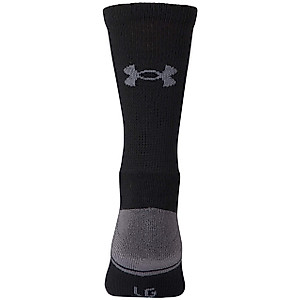 Under Armour Adult Resistor 3.0 Crew Socks, Multipairs , Black/Graphite (12-Pairs) , X-Large