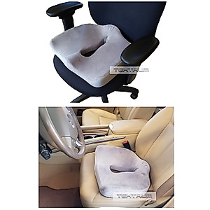 Tektrum Orthopedic Cool Gel Enhanced Seat Cushion, Gel Memory Foam Coccyx Cushion for Back Pain, Sciatica, Tailbone, Prostate, Sitting Long Hours - Office, Home, Car, Plane, Wheelchair (TD-02NJ-GREY)