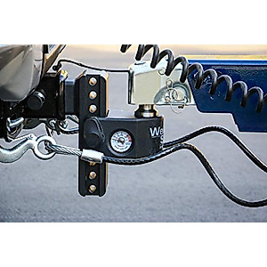 Weigh Safe Adjustable Trailer Hitch Ball Mount - 8" Drop Hitch for 2.5" Receiver w/ 2 pc Keyed Alike Lock Set, Premium Steel Trailer Tow Hitch w/Built in Weight Scale for Anti Sway, 22,000 lbs GTW