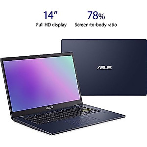 ASUS VivoBook L410MA in Star Black Intel Celeron up to 2.8GHz 14in FHD Intel UHD Graphics 4GB RAM 128GB SSD HDMI Web Cam Win 11 (L410MA – Renewed)