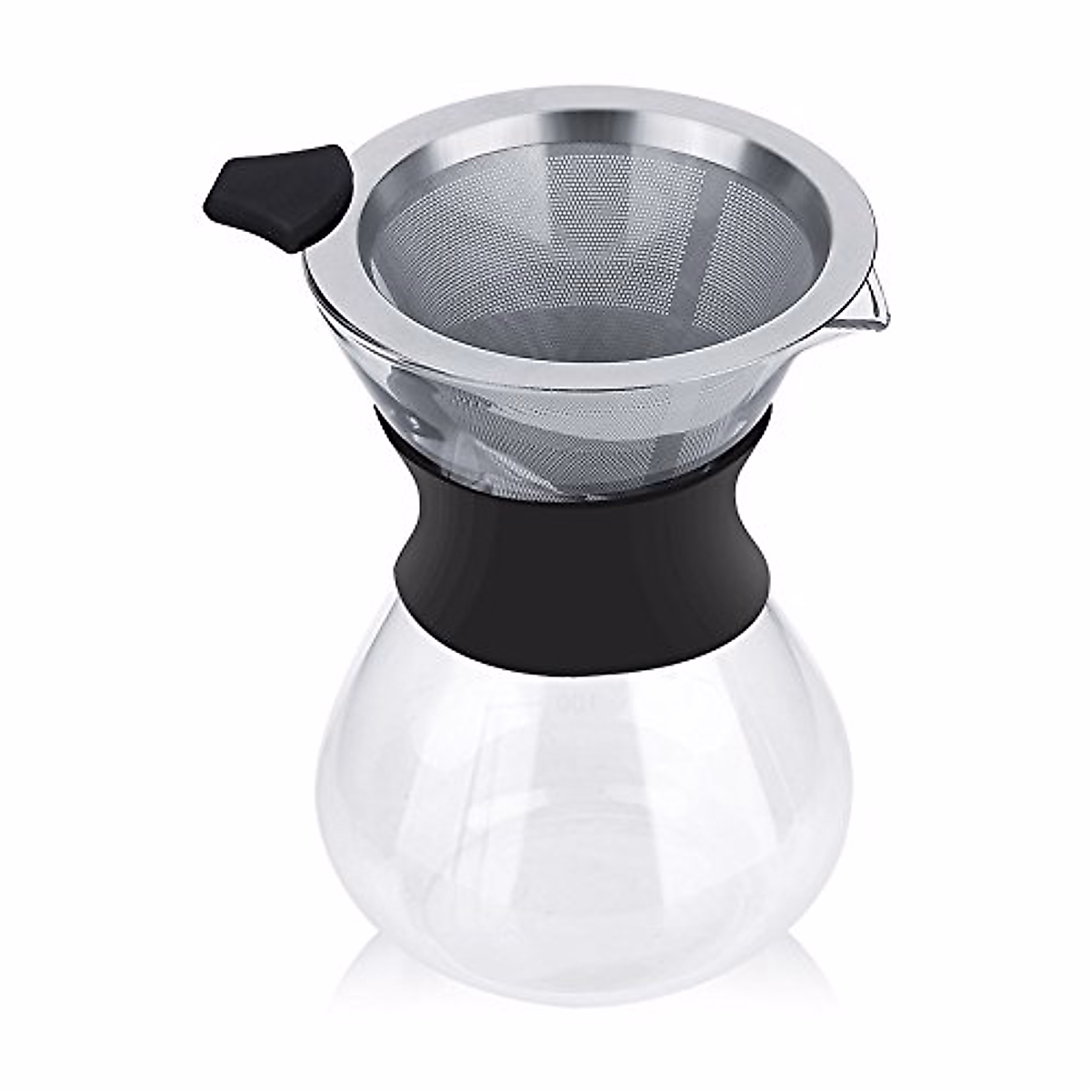 Yosoo Coffee Maker Pot, Manual Hand Drip Coffee Maker Glass Pot with Stainless Steel Filter, 400ml