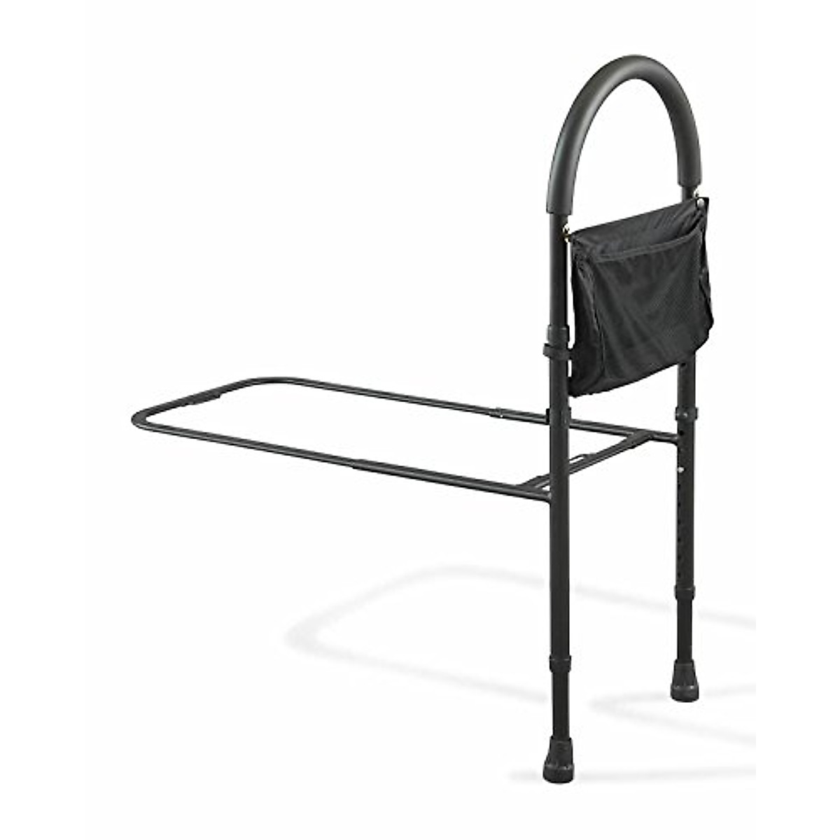 Medline Bed Assist Bar with Storage Pocket, Height Adjustable Bed Rail for Elderly Adults, Assistance for Getting In and Out of Bed at Home