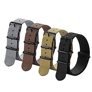 Ritche Christmas Gift 4PC 20mm Nylon Strap Nylon Watch Band Compatible with Timex Weekender Watch for Men Women (4 Packs), White Elephant Gifts, Stocking Stuffers for Men