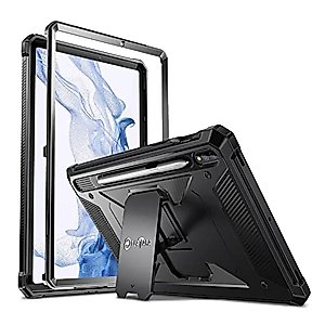 Fintie Case for Samsung Galaxy Tab S8/Tab S7 11 Inch (Model SM-X700/X706/T870/T875/T876), Tuatara Rugged Unibody Hybrid Full Protective Bumper Kickstand Cover Built-in Screen Protector, Black