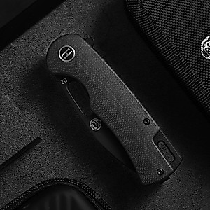 Holtzman's Gorilla Survival Mens Folding Pocket Knife Set D2 Steel Blade G10 Handle Pocket Knife EDC Gift set for Men (Black + blue liner)