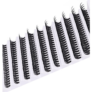 Cluster Lashes Wispy Natural Look Individual Lashes 200pcs D Curl DIY Cluster Eyelash Extension 9-16mm Mixed Tray 3D Volume Faux Mink Cluster Lashes by ZANLUFLY