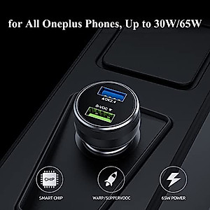 Warp Charge 30W 65W Car Charger Supervooc for Oneplus 11 10 9 Pro 9R 8T 10T 8 7T Nord N20 N300 N10 N100 N200 5G Dash Charge Car Fast Charging One Plus 7 6T 6 Black