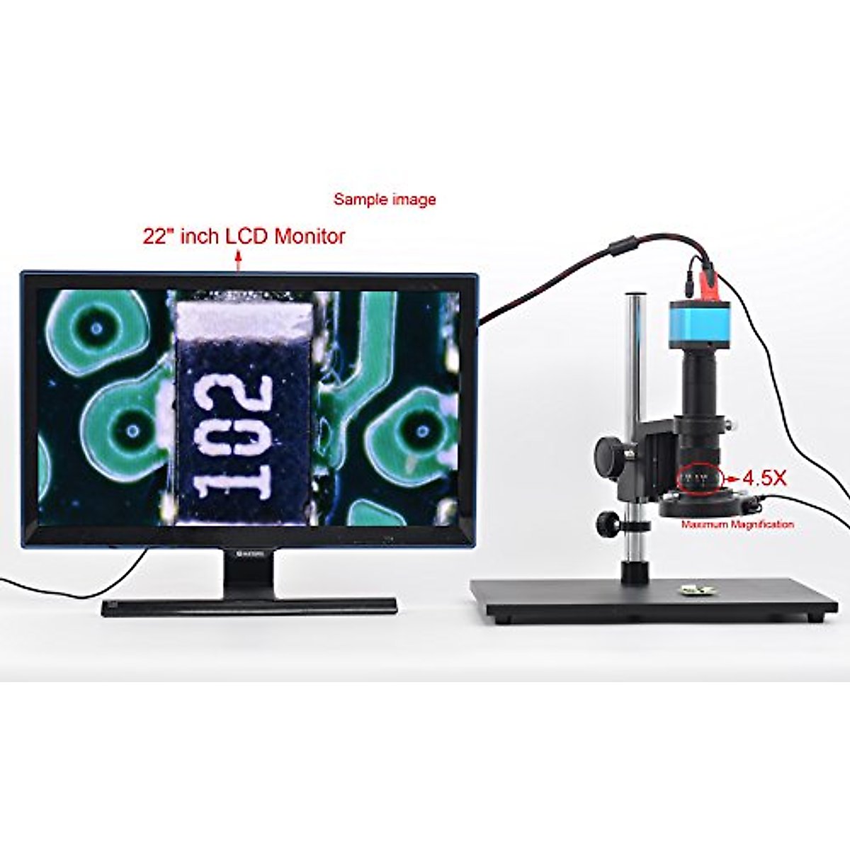 14MP HDMI Microscope Camera Remote Control Kit for Industry Lab PCB USB Output TF Card Video Recorder +180X C-Mount Lens + Big Stereo Stand +144 LED Light