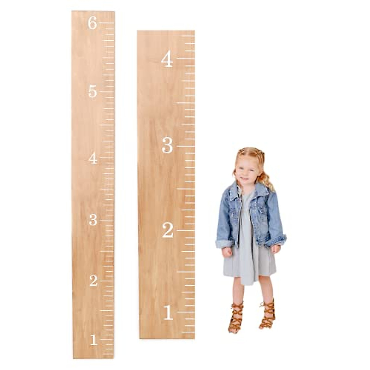 Growth Chart for Kids | Real Wood Height Chart for Kids | Natural Wood Height Measurement for Kids | Minimalist Growth Chart for Wall | Kids Height Wall Chart | Easy to Hang Kids Growth Chart