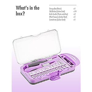 FantastiCAR Craft Knife Precision Cutter Hobby Knife Blades Set (18pcs) for Art Work, Scrapbooking, Stencil, Architecture Modeling, Wood Leather Working (Purple)