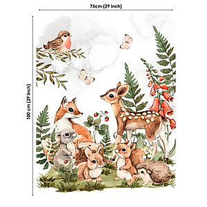 UNIQUE Woodland Fabric Panel 29x39in, Forest Little Animals Quilting Panel, Baby Quilt Panel, Cotton Baby Panel, Blanket Panel, Cotton Fabric Panel for Quilting