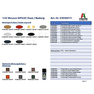 Italeri IT4711 1/12 McLaren MP4/2C, Japanese Instruction Manual Included (English Language Not Guaranteed)