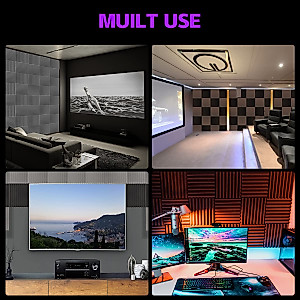 Acoustic Panels with Self-Adhesive 12 Pack Sound Proof Foam Panels for Walls 12"X 12"X 2" High Density Soundproof Wall Panels for Home Office Recording Studio Wall Ceiling to Absorbing Noise