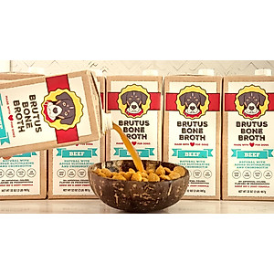 Brutus Bone Broth for Dogs (Beef, 2-Pack) and Brutus Broth Dog Biscuits (Beef, 2-Pack) Bundle