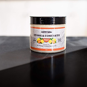CLARK'S Natural Stone Wax Kit - Set to Restore Soapstone, Slate and Concrete Countertops includes Finishing Wax (6oz), Applicator Sponge and Buffing Pad, Enriched with Natural Lemon and Orange Extract