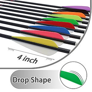 Letszhu Arrows Vanes 4 Inch Plastic Feather Fletching for DIY Archery Arrows 50 Pack (Green)